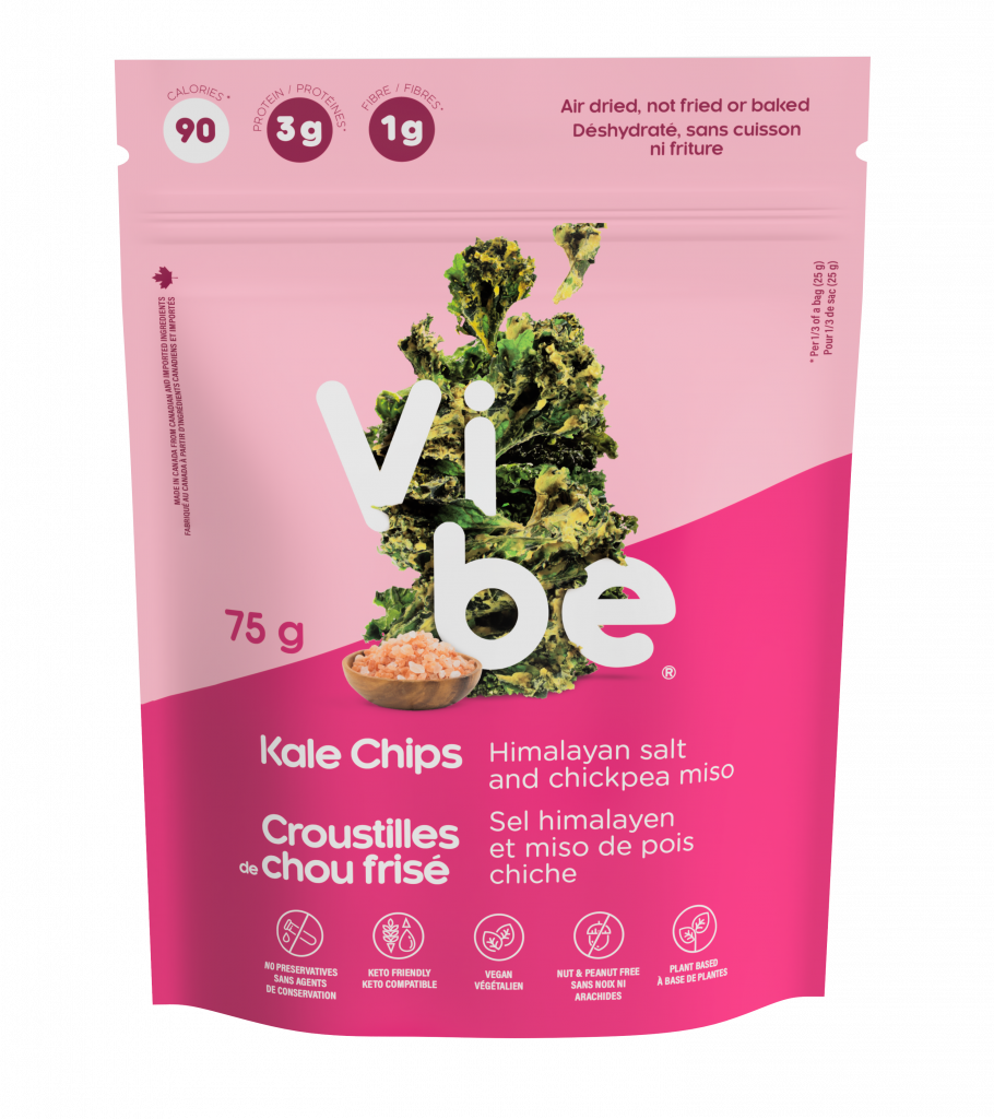 Himalayan salt & Chickpea miso Kale Chips - Vibe Foods Snacks